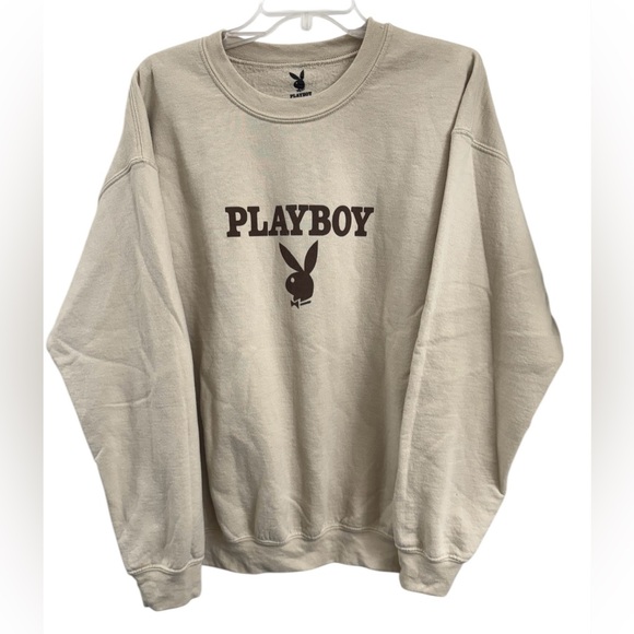 PLAYBOY | Shirts | Playboy Crew Fleece Logo Sweatshirt Sz L | Poshmark